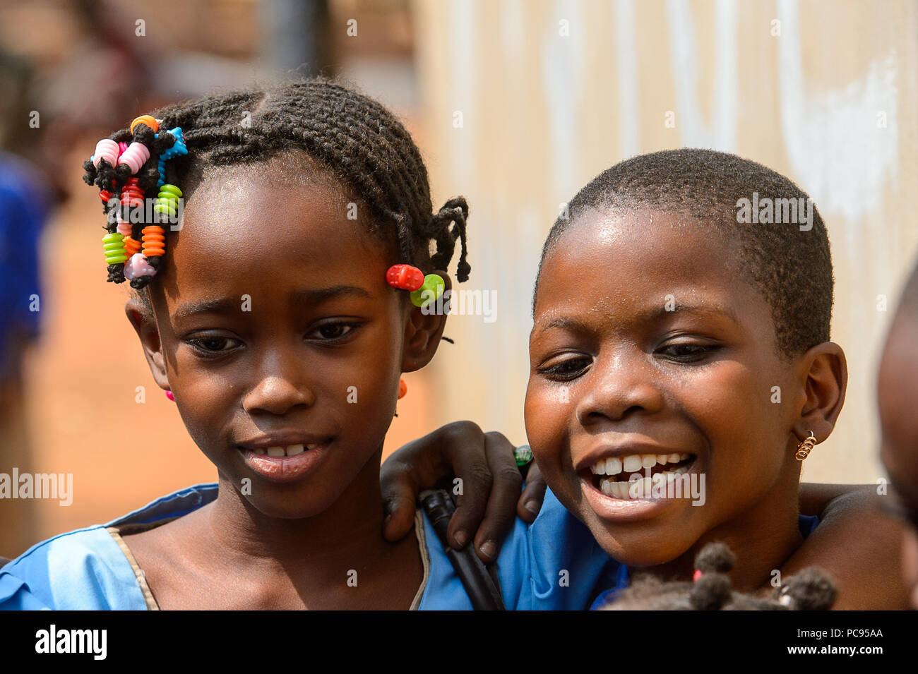 PIRA, BENIN - JAN 12, 2017: Unidentified Beninese children in school ...