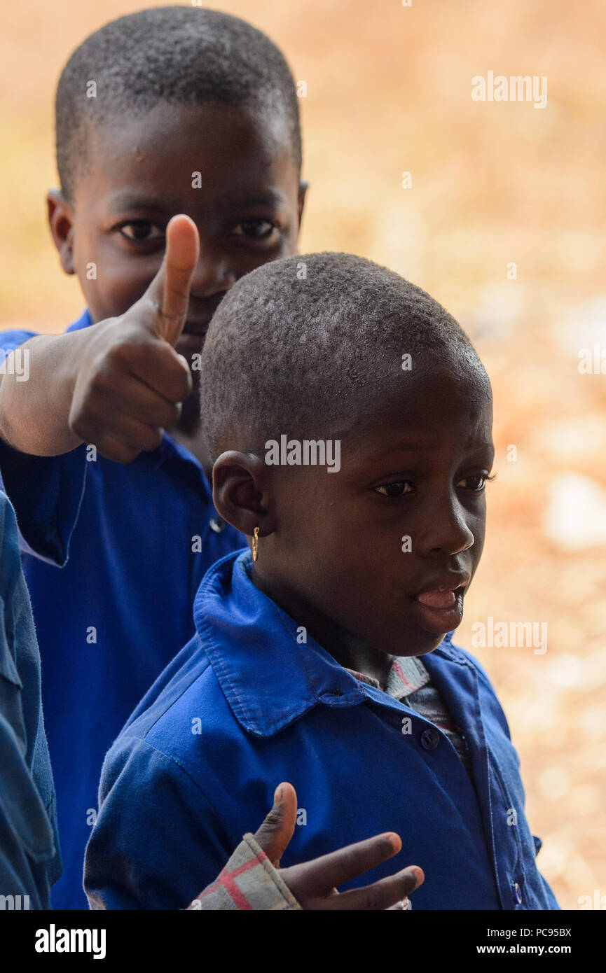 PIRA, BENIN - JAN 12, 2017: Unidentified Beninese children in school ...