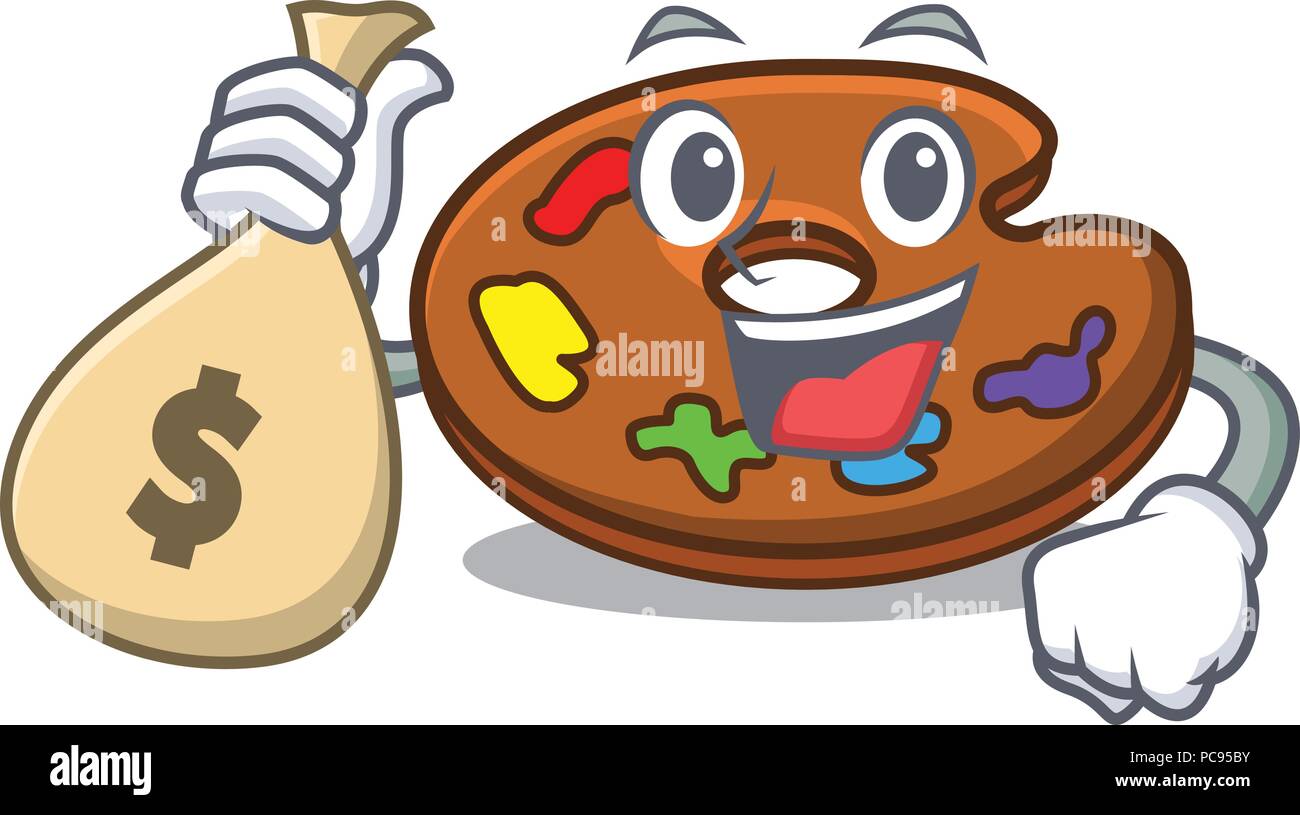 With money bag palette character cartoon style Stock Vector Image & Art ...