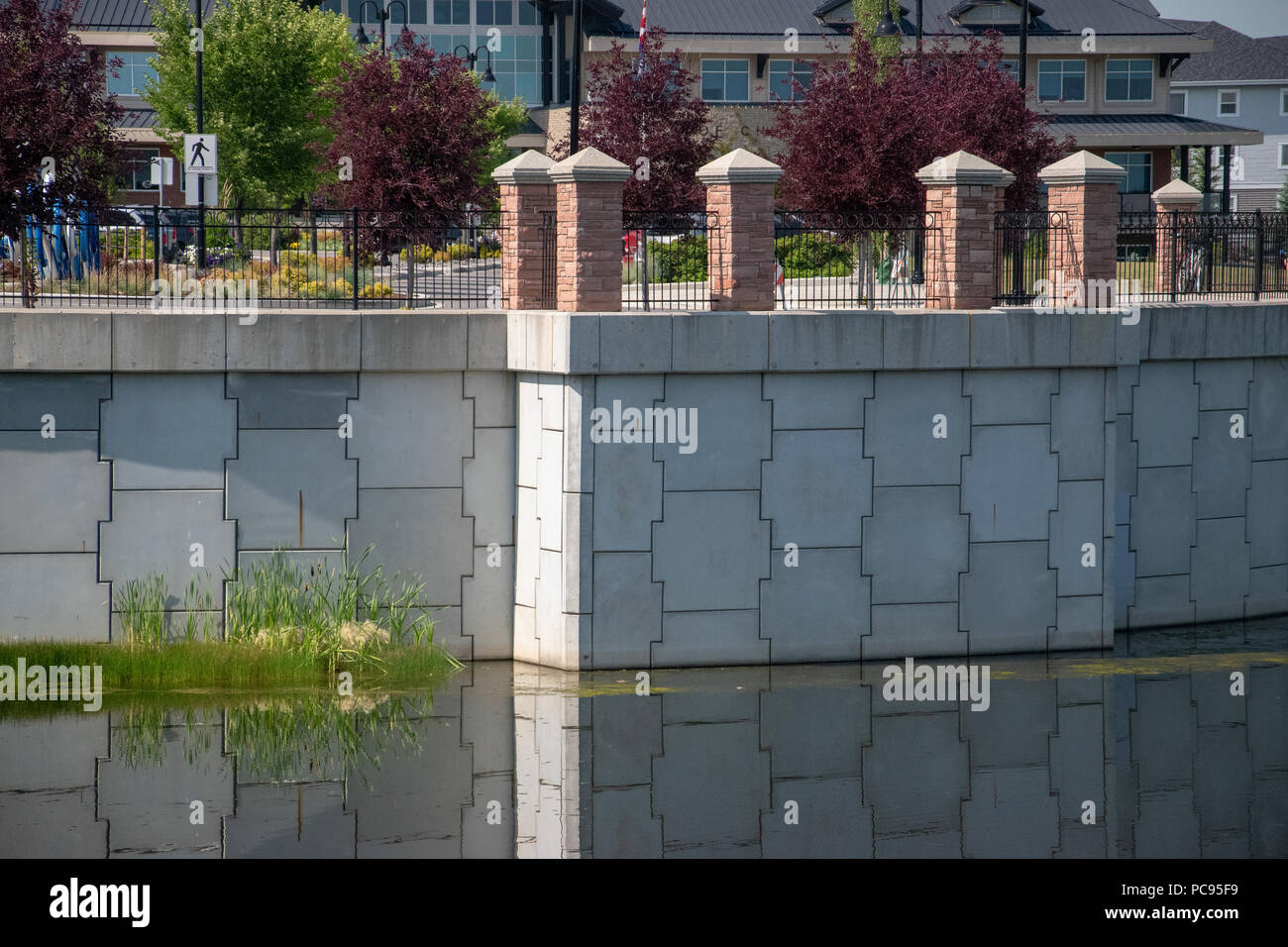 Concrete Block Detention Wall and Storm Pond, Chestermere, Alberta ...