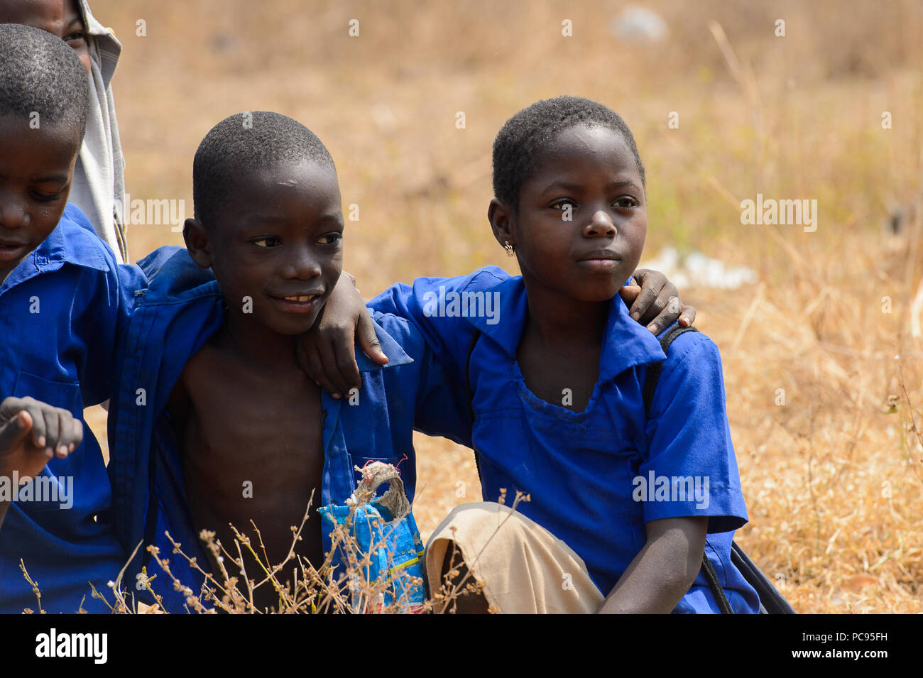 PIRA, BENIN - JAN 12, 2017: Unidentified Beninese children in school ...