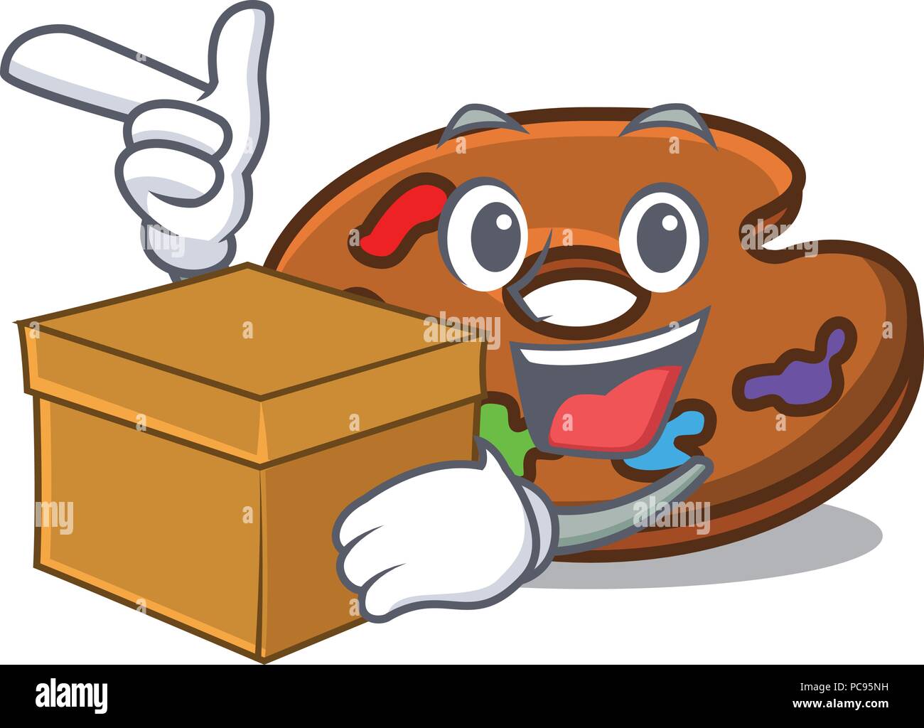 With box palette character cartoon style Stock Vector Image & Art - Alamy