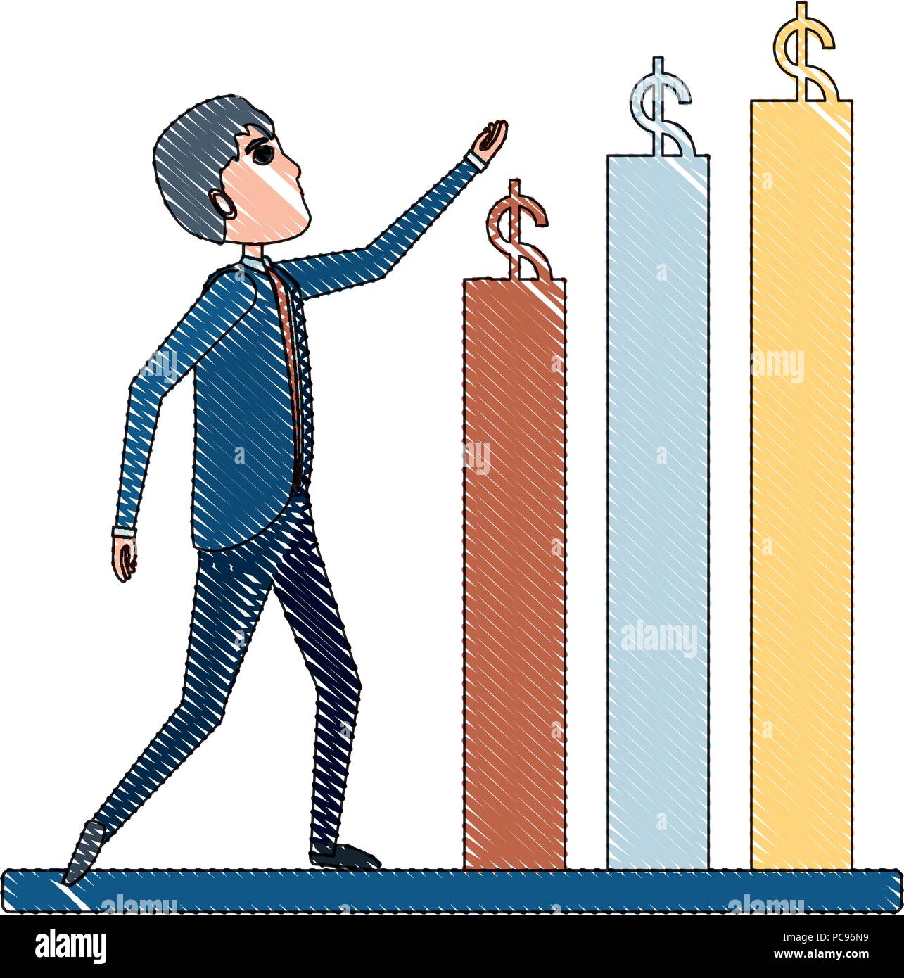 cartoon businessman icon over white background, vector illustration ...