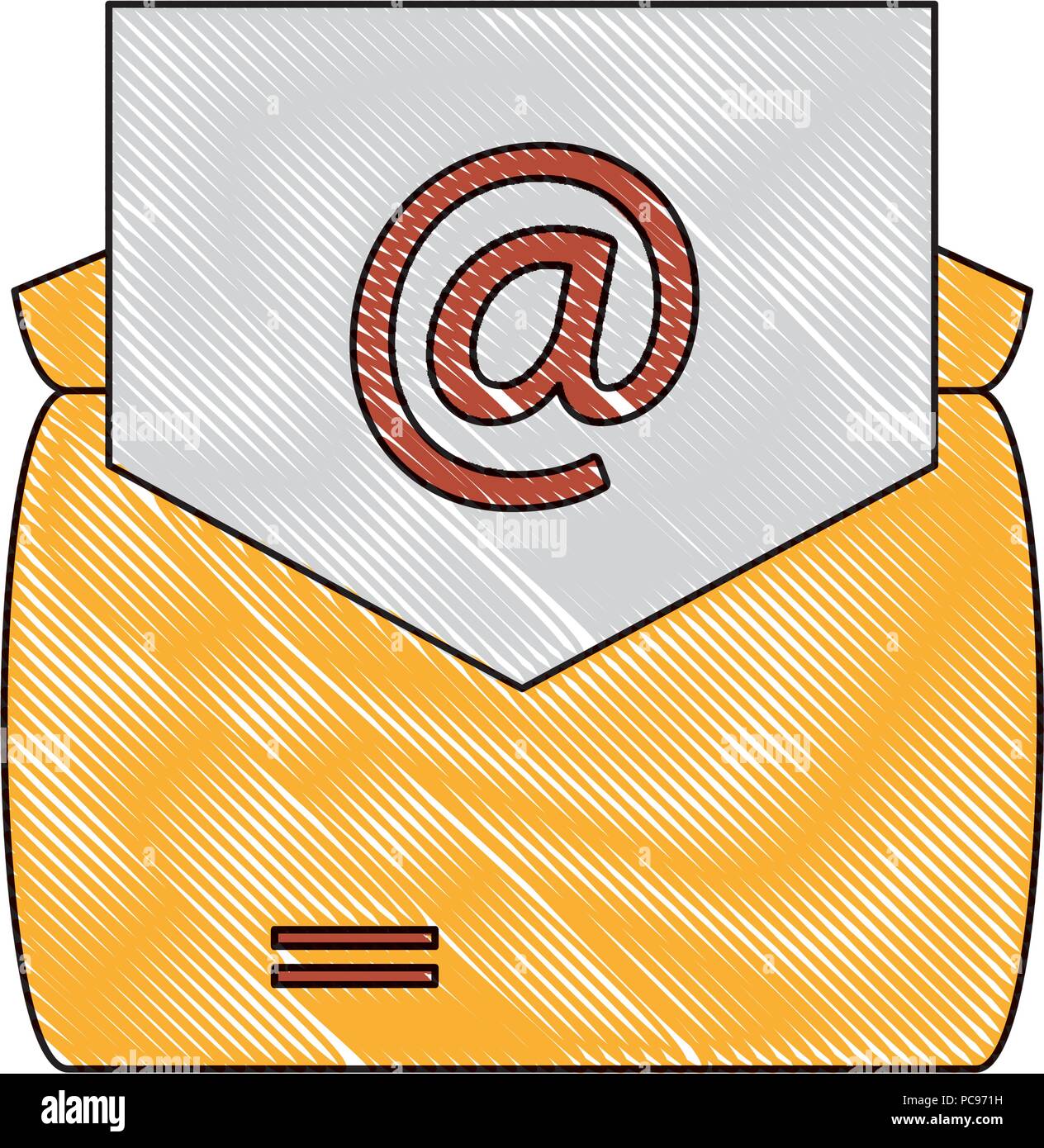 envelope with mail document over white background, colorful design ...