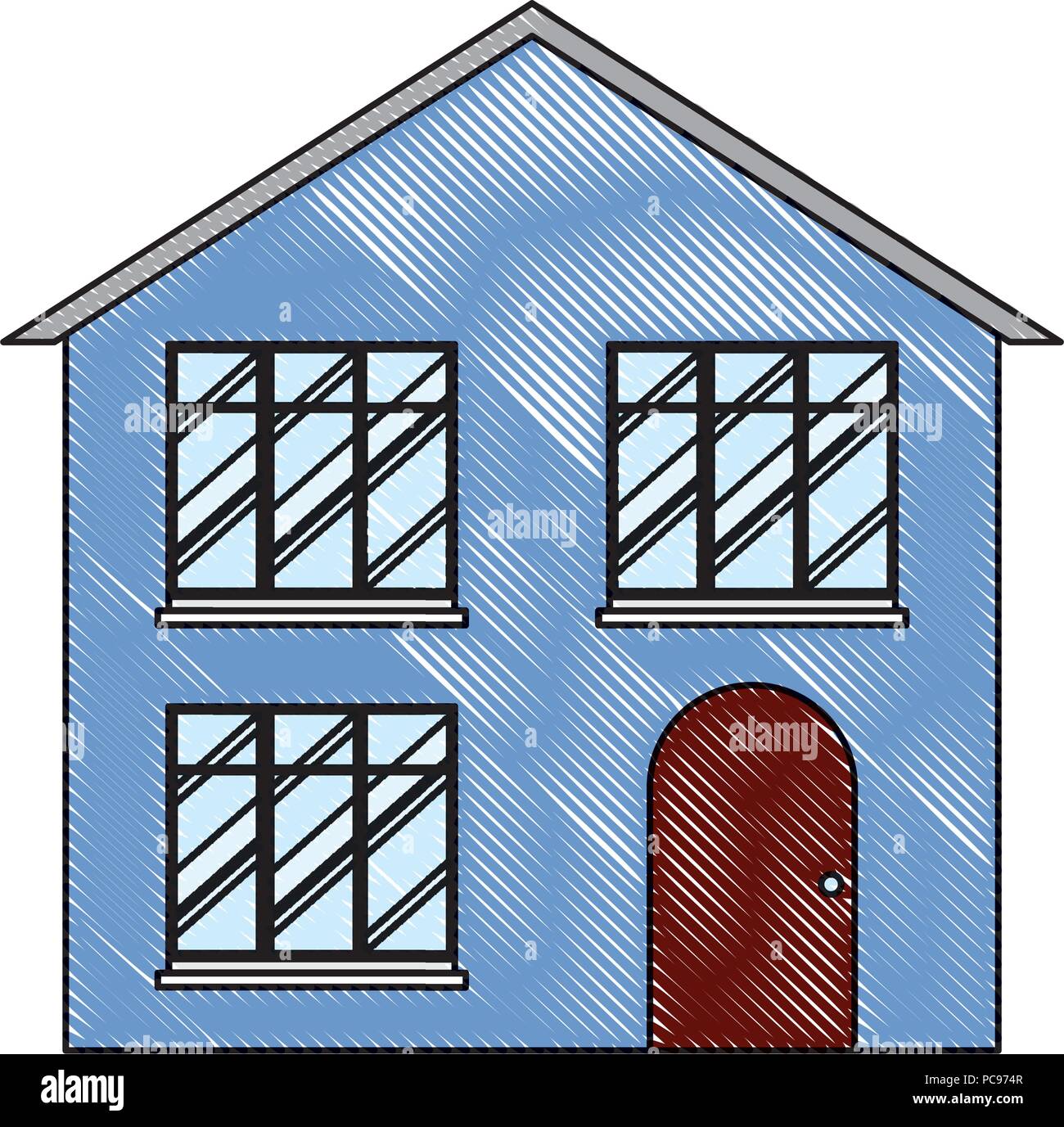 traditional house icon over white background, colorful design. vector ...