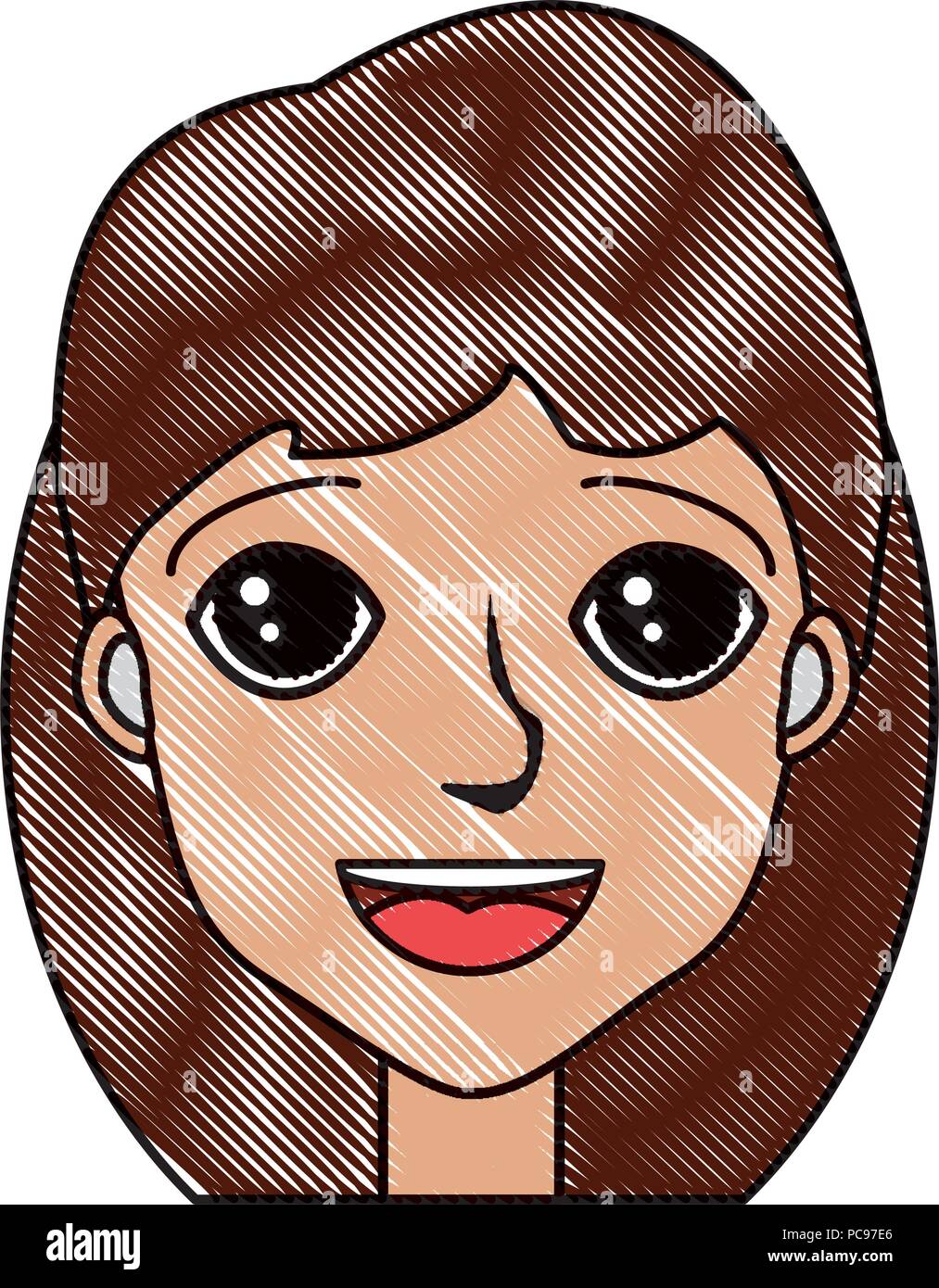 cartoon happy woman icon over white background, vector illustration ...