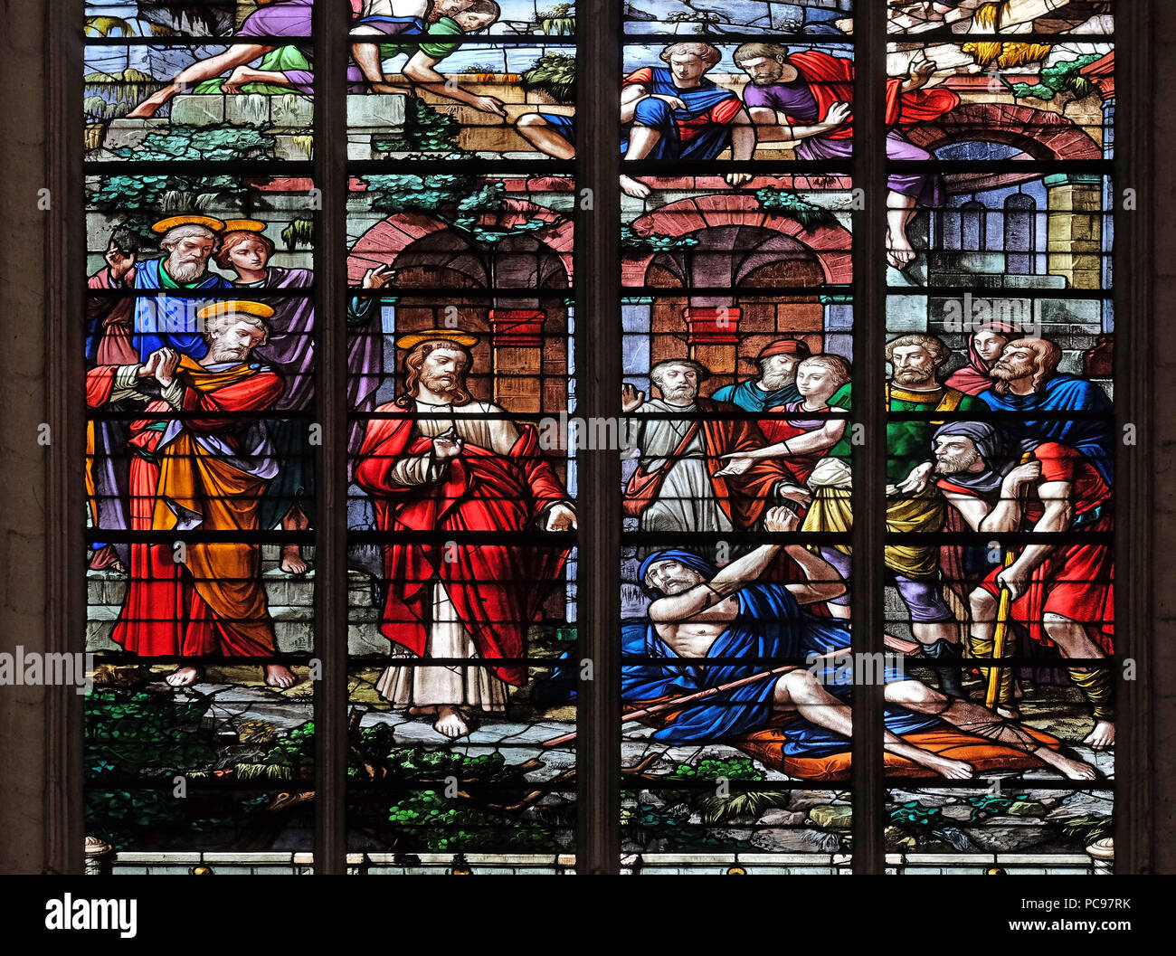 Healing the paralytic, stained glass windows in the Saint Gervais and ...