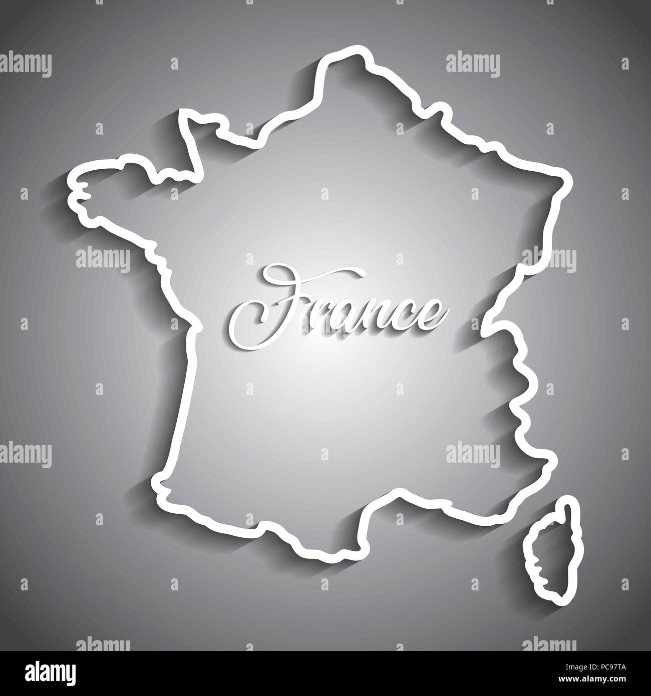 france map icon over gray background, vector illustration Stock Vector ...
