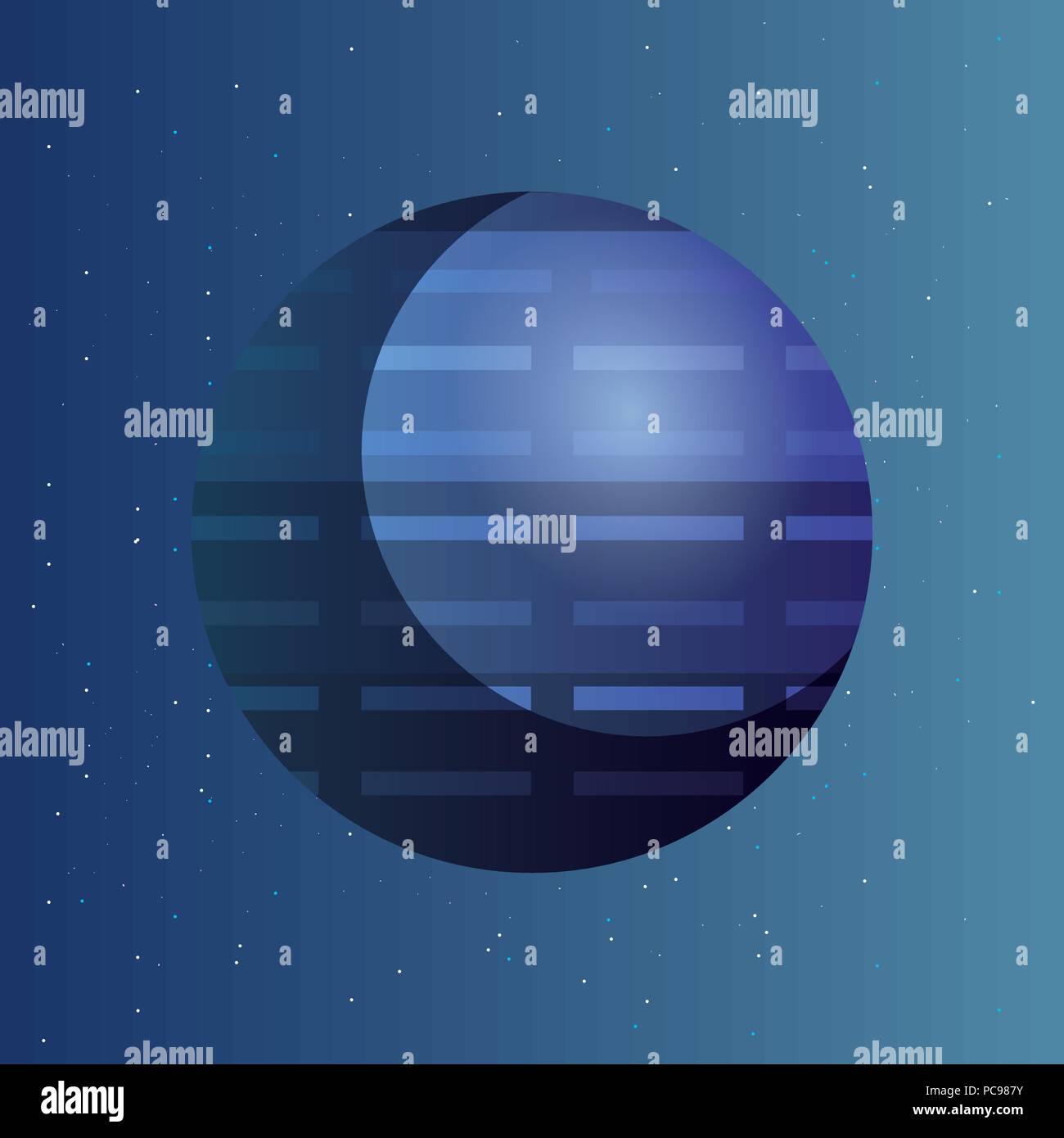 uranus planet icon over blue space background, colorful design. vector ...