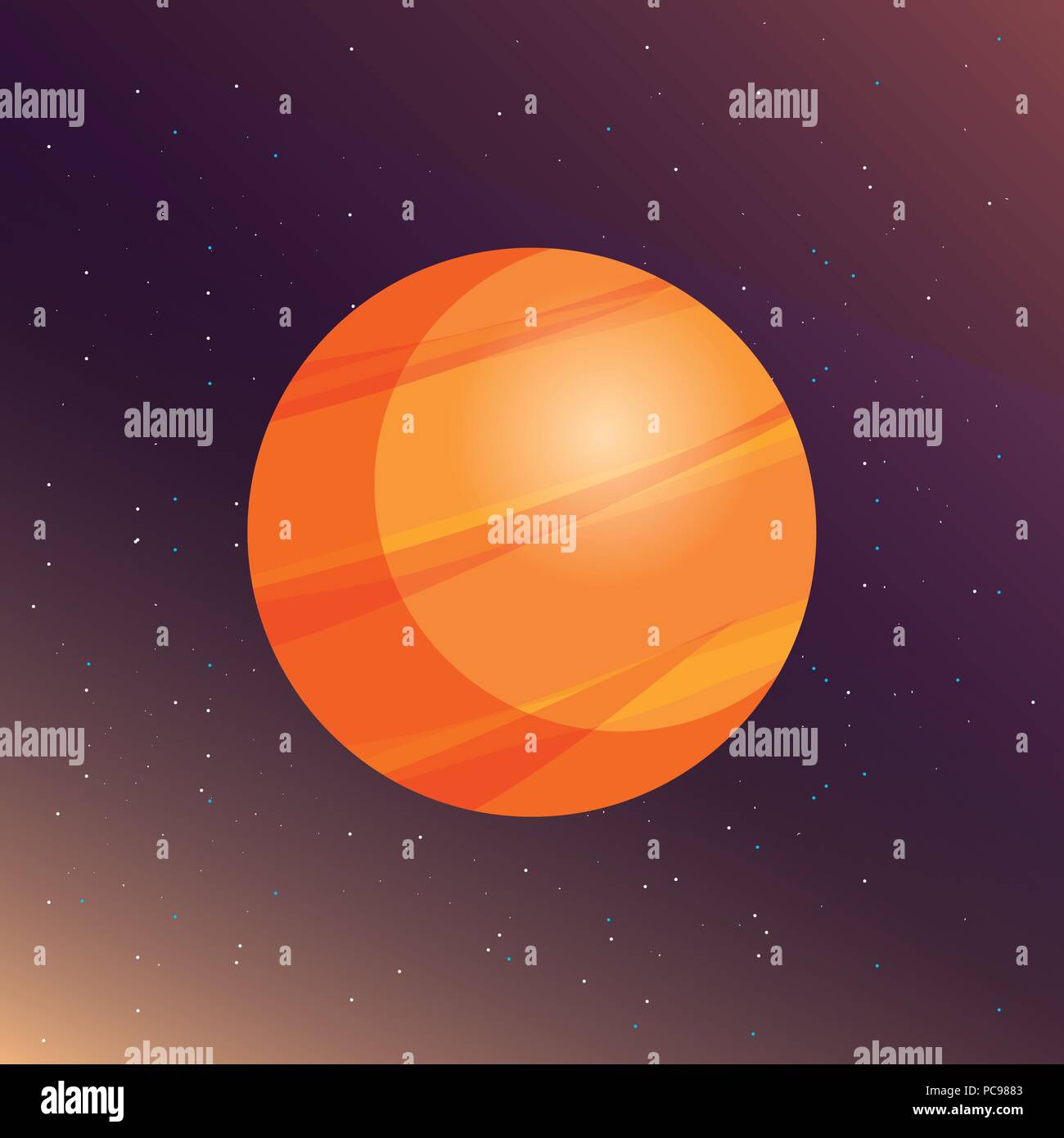 venus planet over space background, colorful design. vector ...