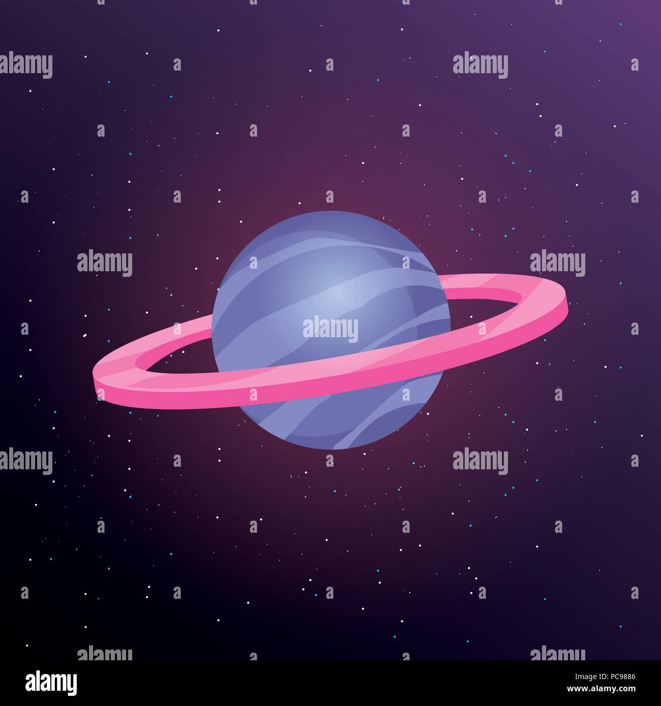 saturn planet icon over space background, colorful design. vector ...