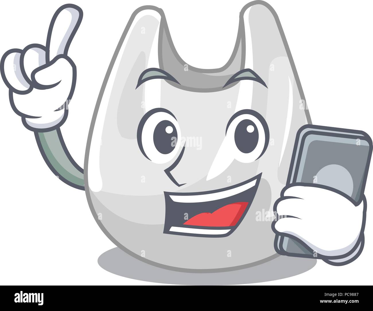 With phone plastic bag character cartoon Stock Vector Image & Art - Alamy