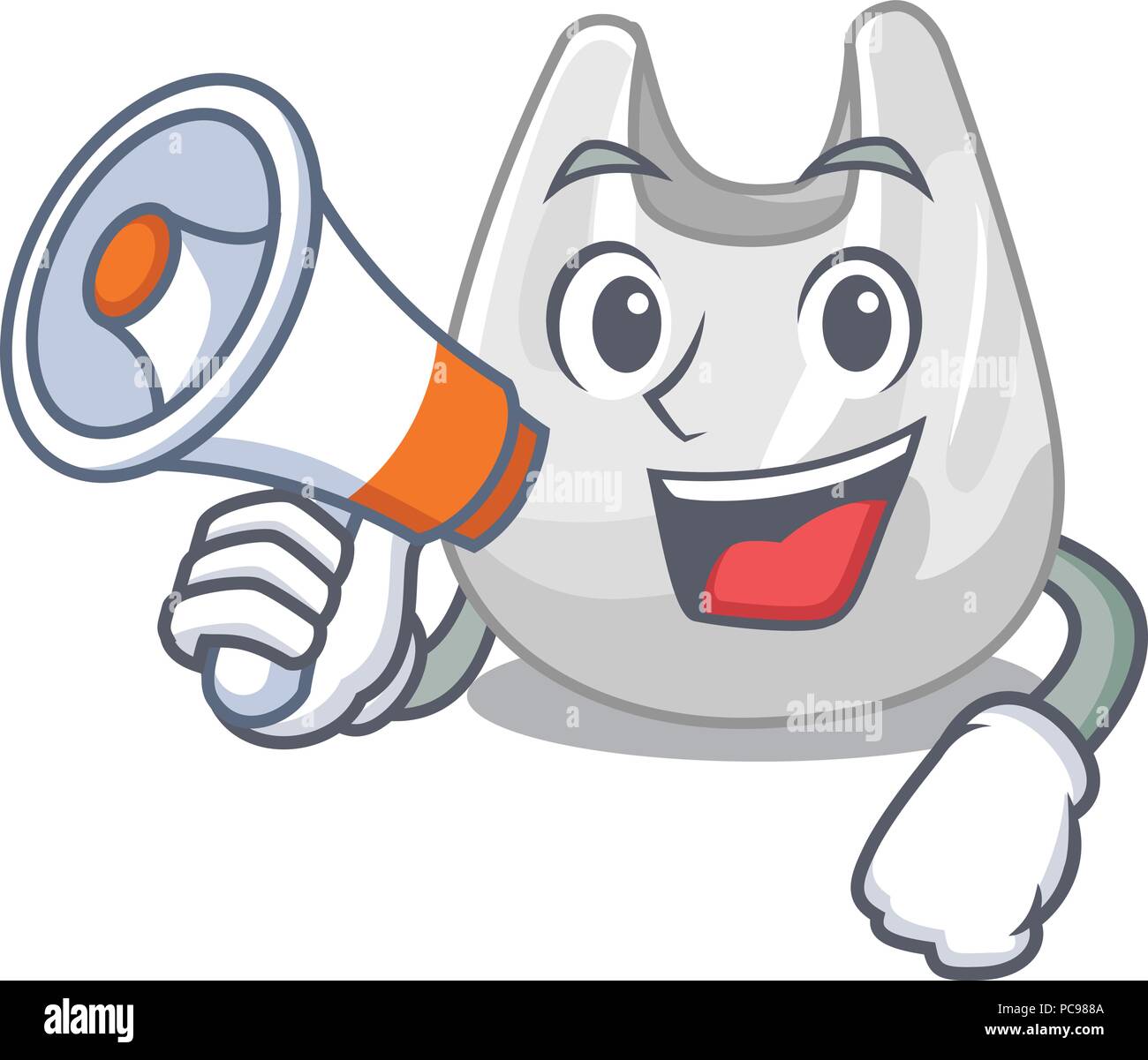 With megaphone plastic bag character cartoon Stock Vector Image & Art ...