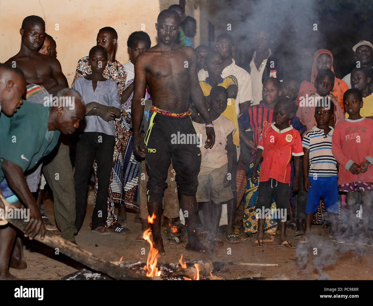 SOKODE, TOGO - JAN 12, 2017: Unidentified Togolese men at the local ...