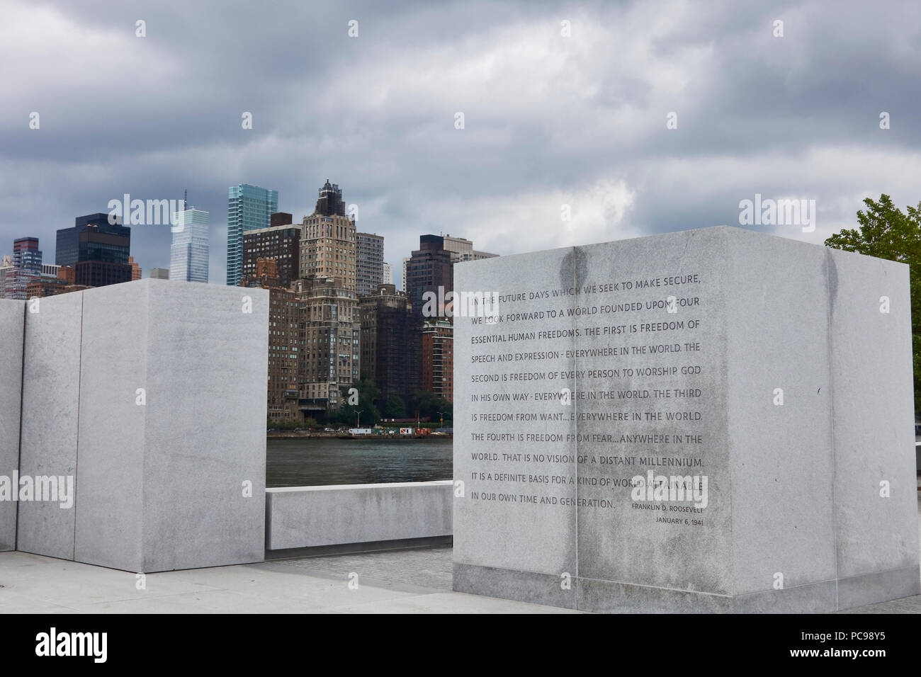 Franklin D. Roosevelt Four Freedoms Park Stock Photo - Alamy