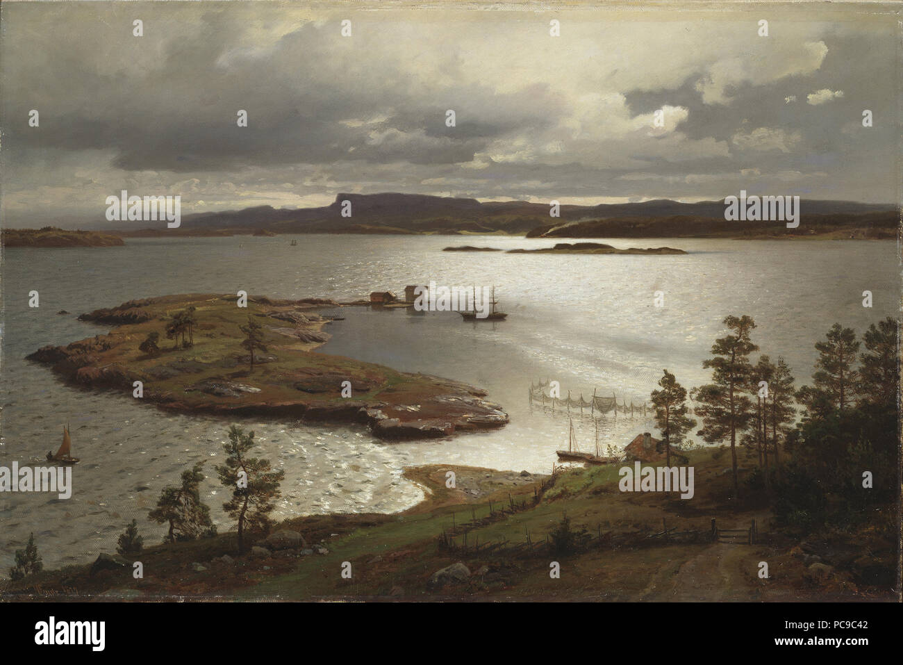 87 The Sandvik Fiord (Hans Fredrik Gude) - Nationalmuseum - 18346 Stock ...