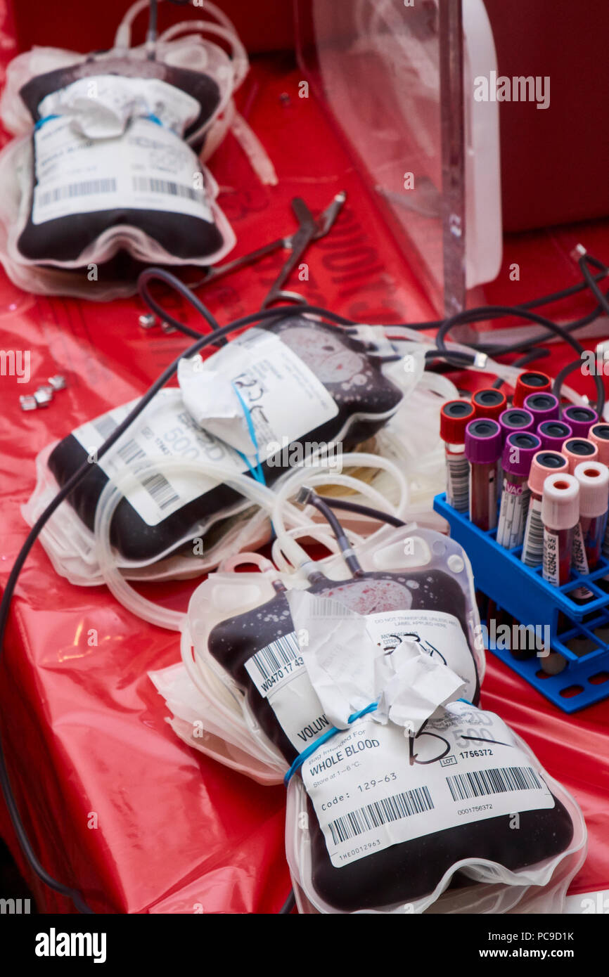 portable blood samples kit for on site donations Stock Photo - Alamy