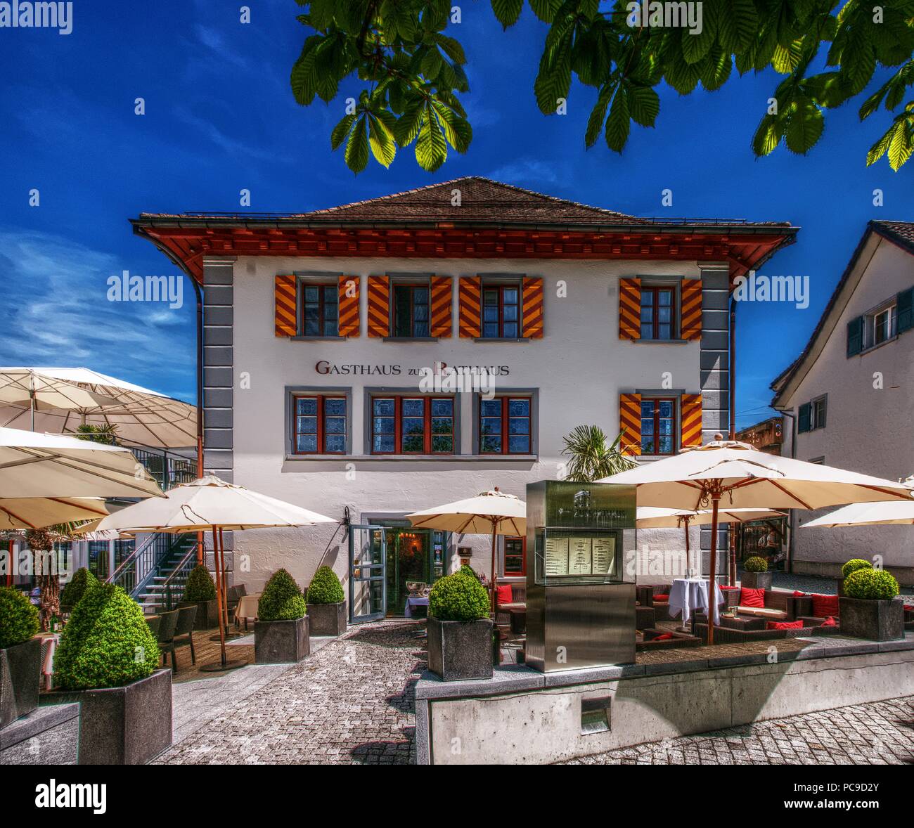 Old Swiss building in the vicinity of Pfäffikon, Lake Zürich Stock ...