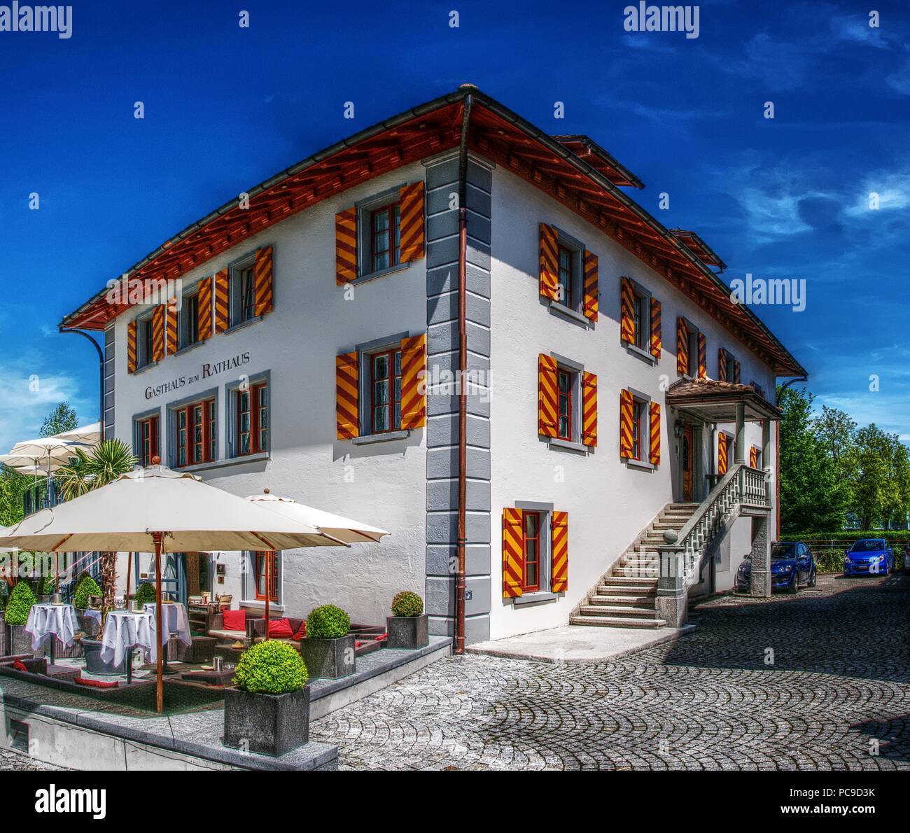 Old Swiss building in the vicinity of Pfäffikon, Lake Zürich Stock ...