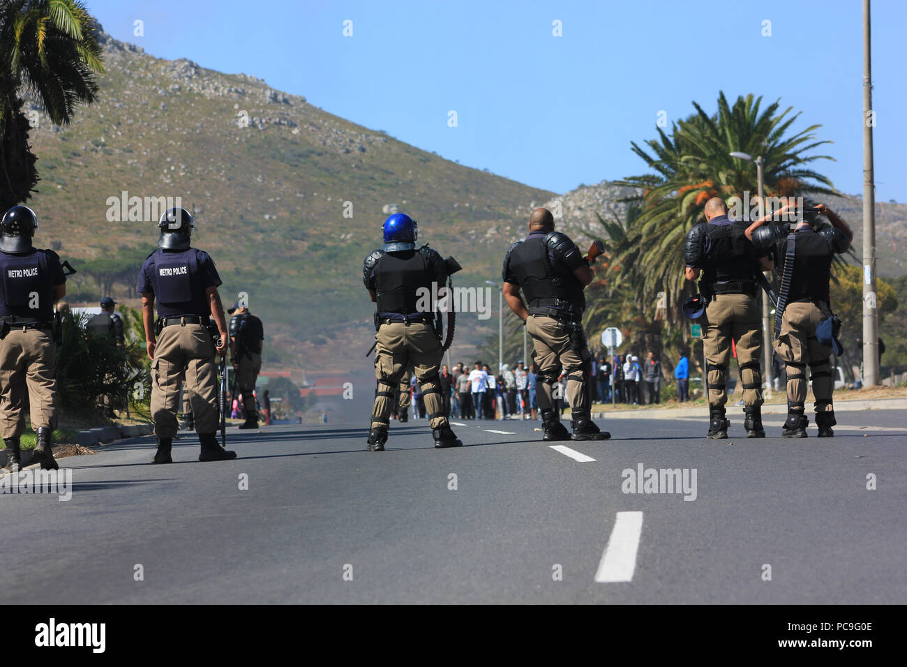 South africa police protest hi-res stock photography and images - Alamy