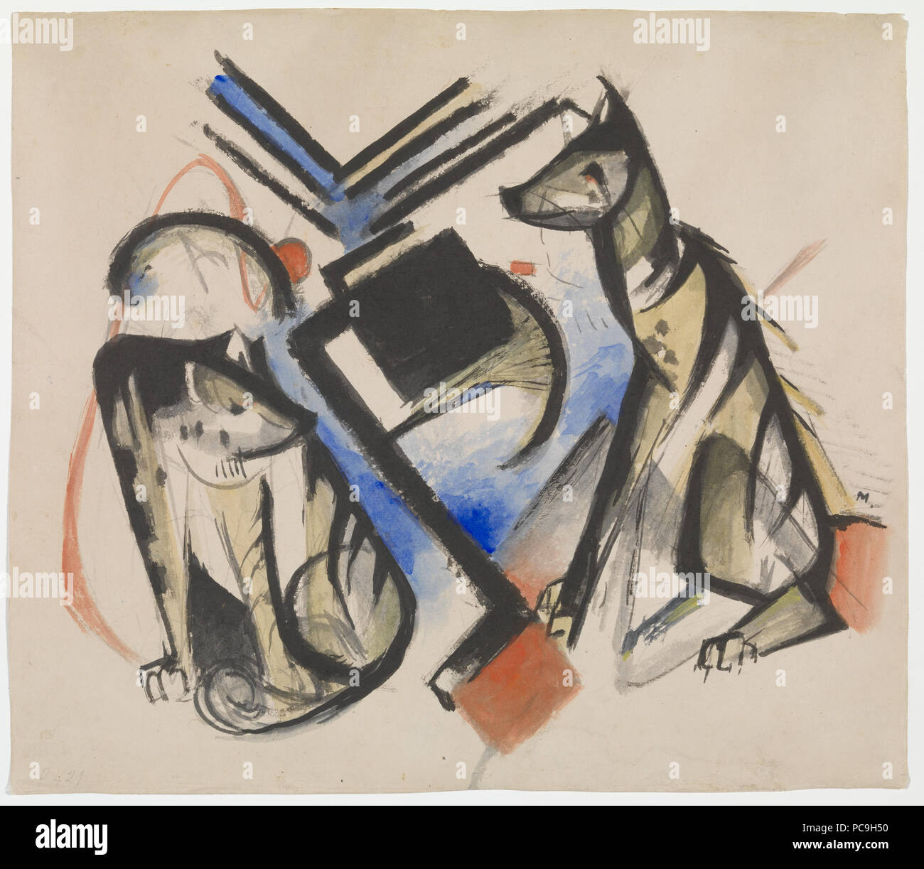 Franz Marc Two Wolves (Zwei Wölfe) 60 GUGG Two Wolves Stock Photo - Alamy