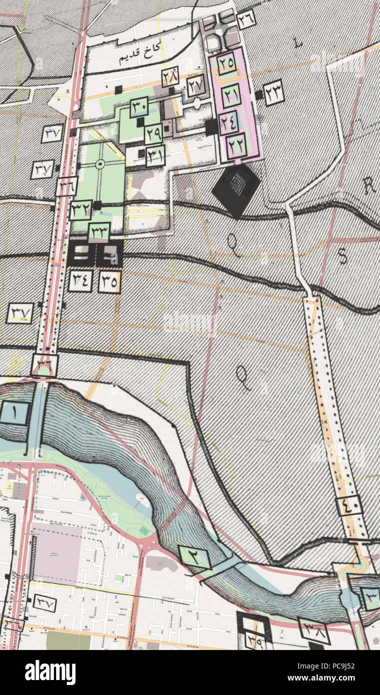 Isfahan map hi-res stock photography and images - Alamy