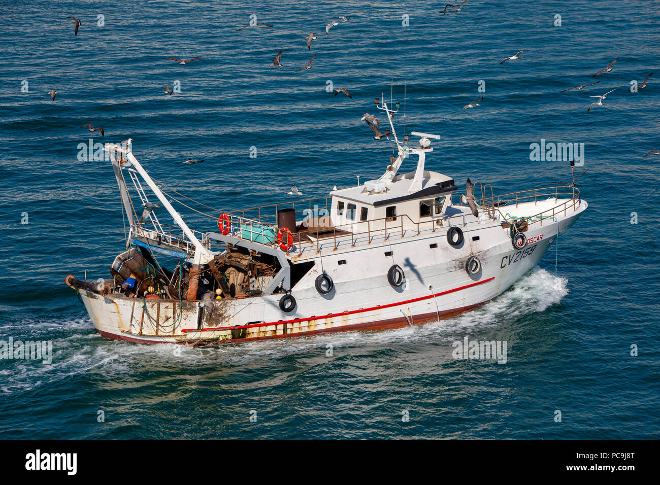 MP Oscar Fishing Trawler arriving back to the Port of Civitavecchia in ...