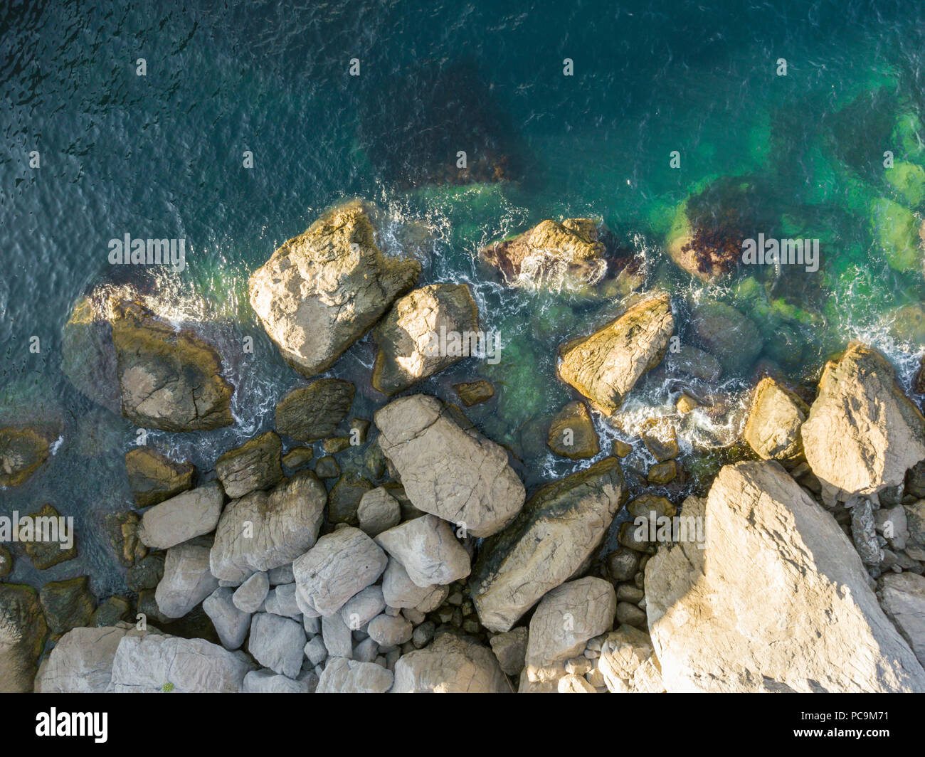 Huge rocky shore aerial view hi-res stock photography and images - Alamy