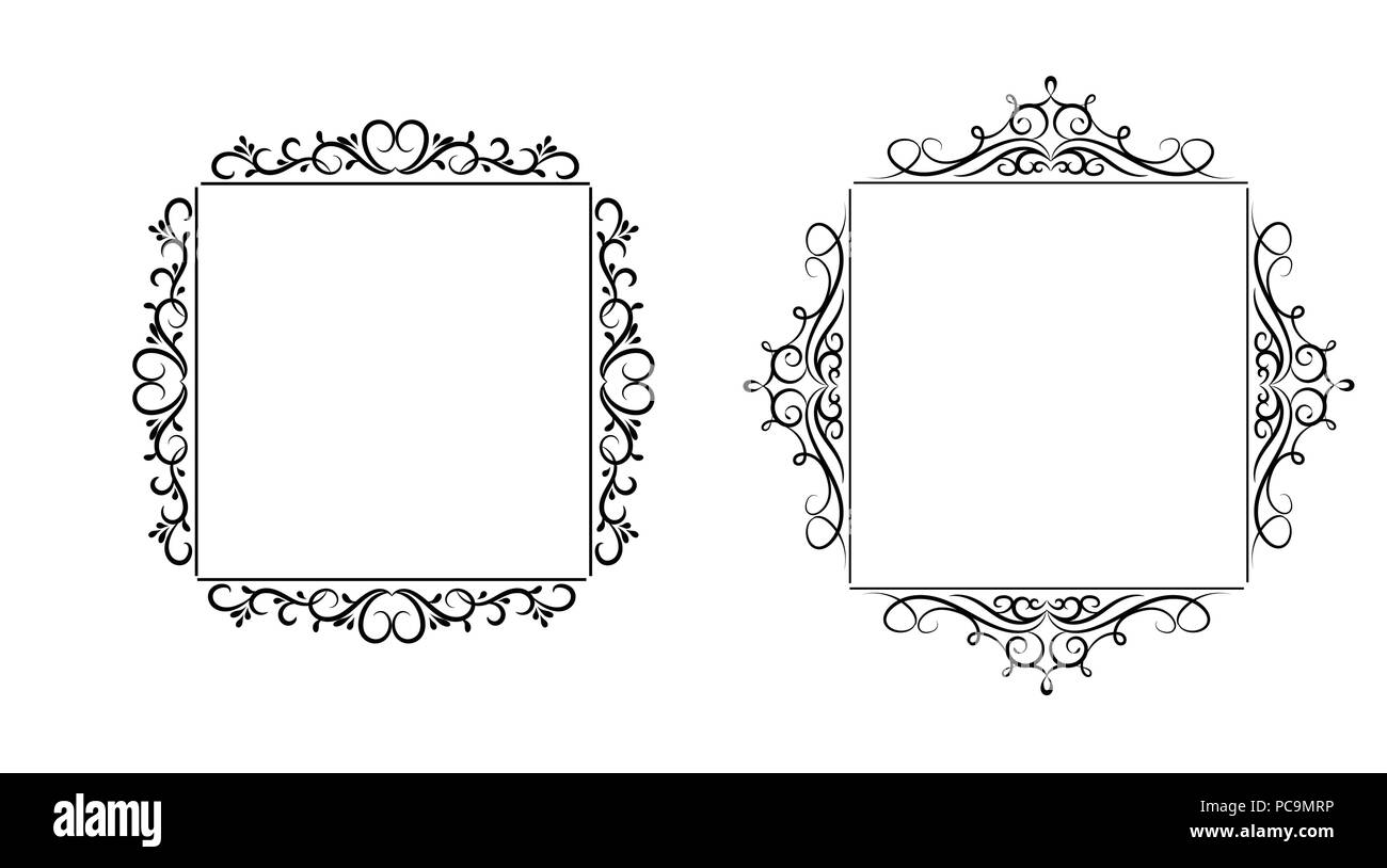 Vintage vector swirl frame set Stock Vector Image & Art - Alamy
