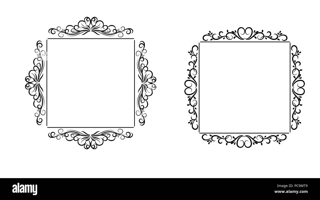 Vintage vector swirl frame set Stock Vector Image & Art - Alamy