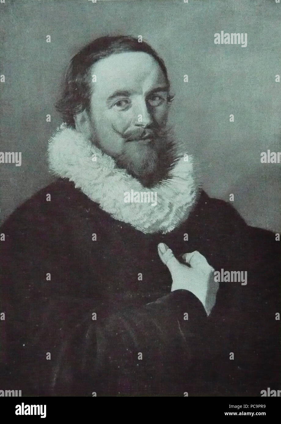 After Frans Hals - Portrait of a man with a ruff collar and hand on his ...