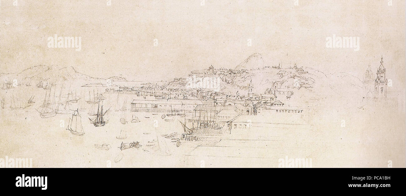 49 Johann Moritz Rugendas - Vista tomada da igreja de São Bento no Rio ...