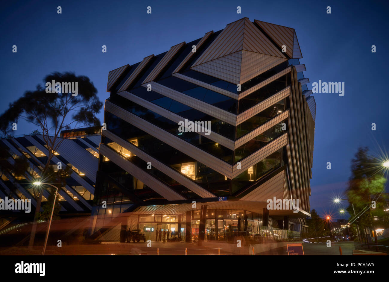 New Horizons Research Centre, Monash University at night Stock Photo ...