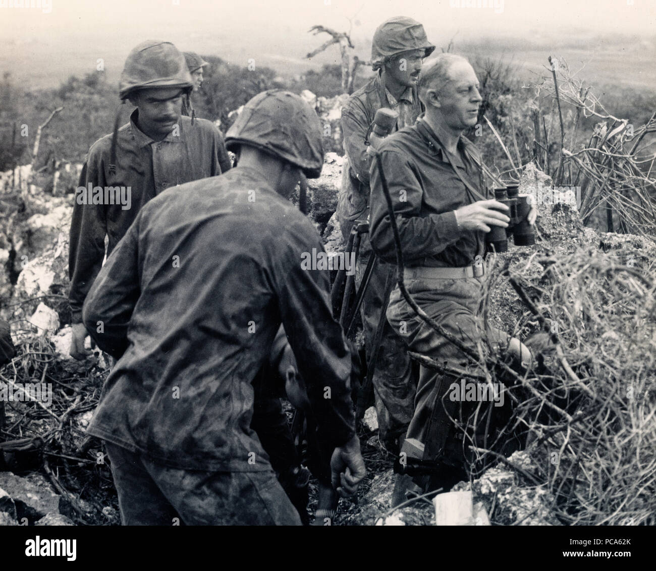 From atop Mount Lasso Gen. Edson watches his troops on Tinian Stock ...