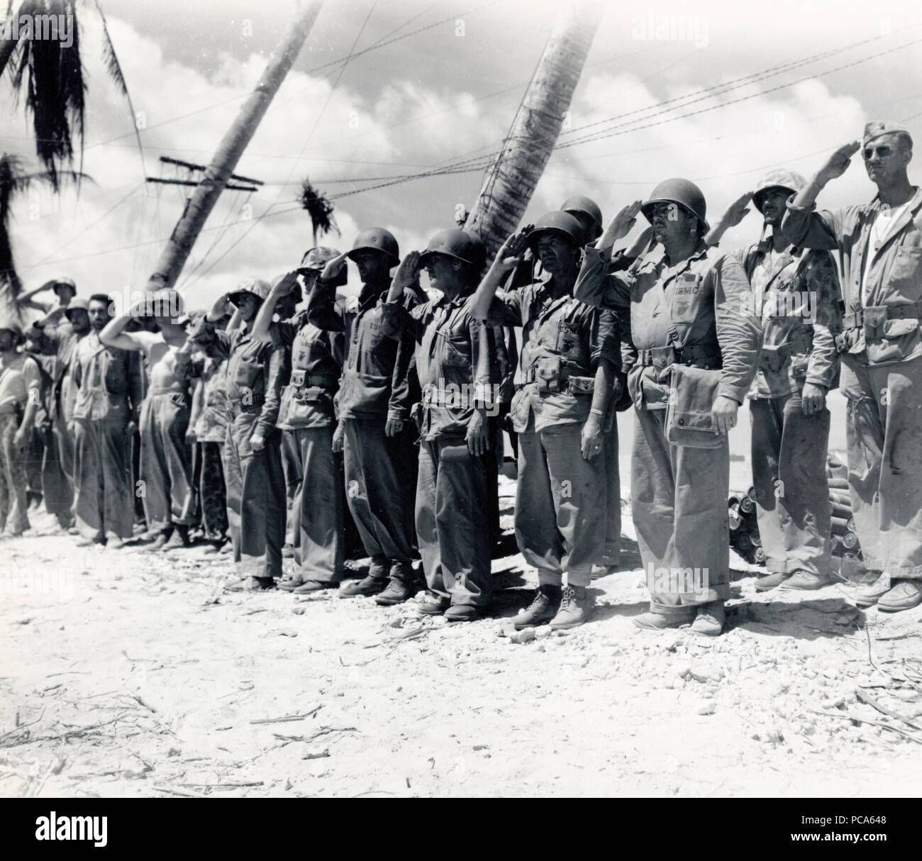 Troops saluting tarawa hi-res stock photography and images - Alamy