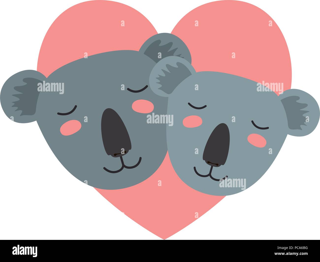 wild koalas couple in heart Stock Vector Image & Art - Alamy