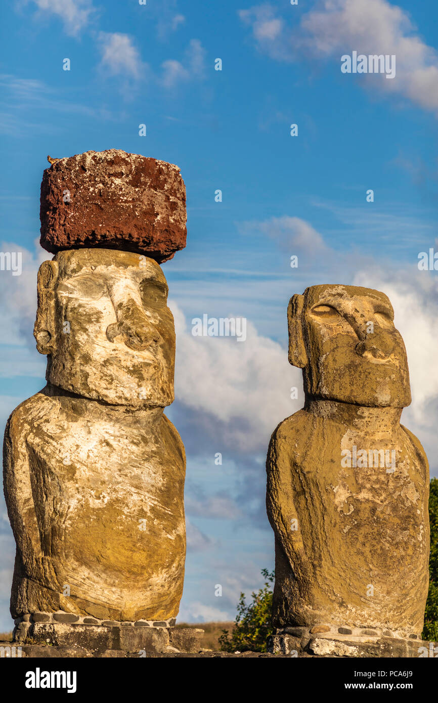 Ahu Tongariki, the most amazing Ahu platform on Easter Island. 15 moais ...