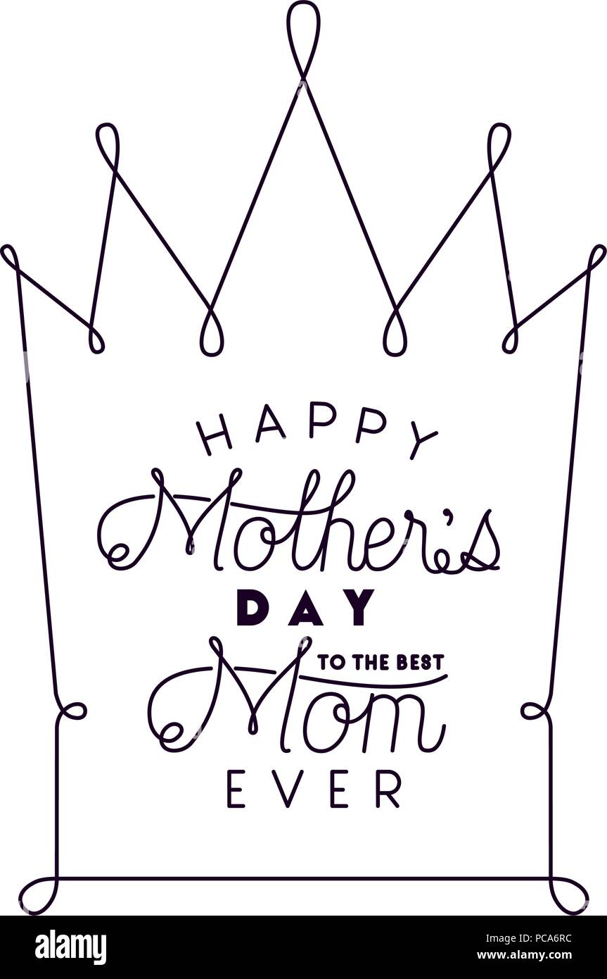 happy mothers day frame with crown Stock Vector Image & Art - Alamy
