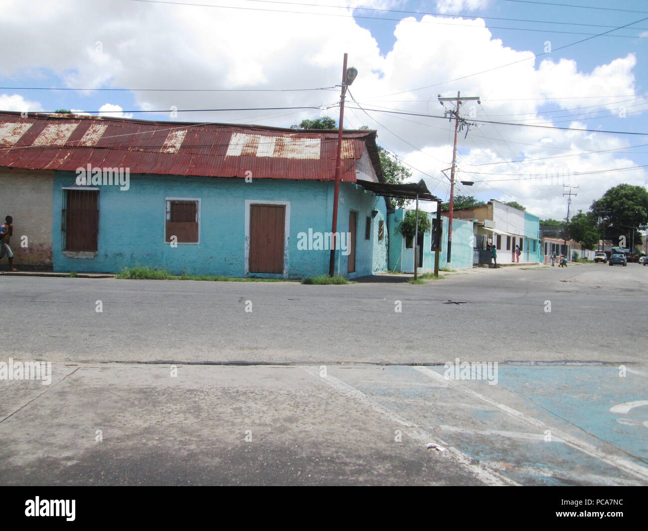 Typical street view in Bolivar city, Venezuela Stock Photo - Alamy