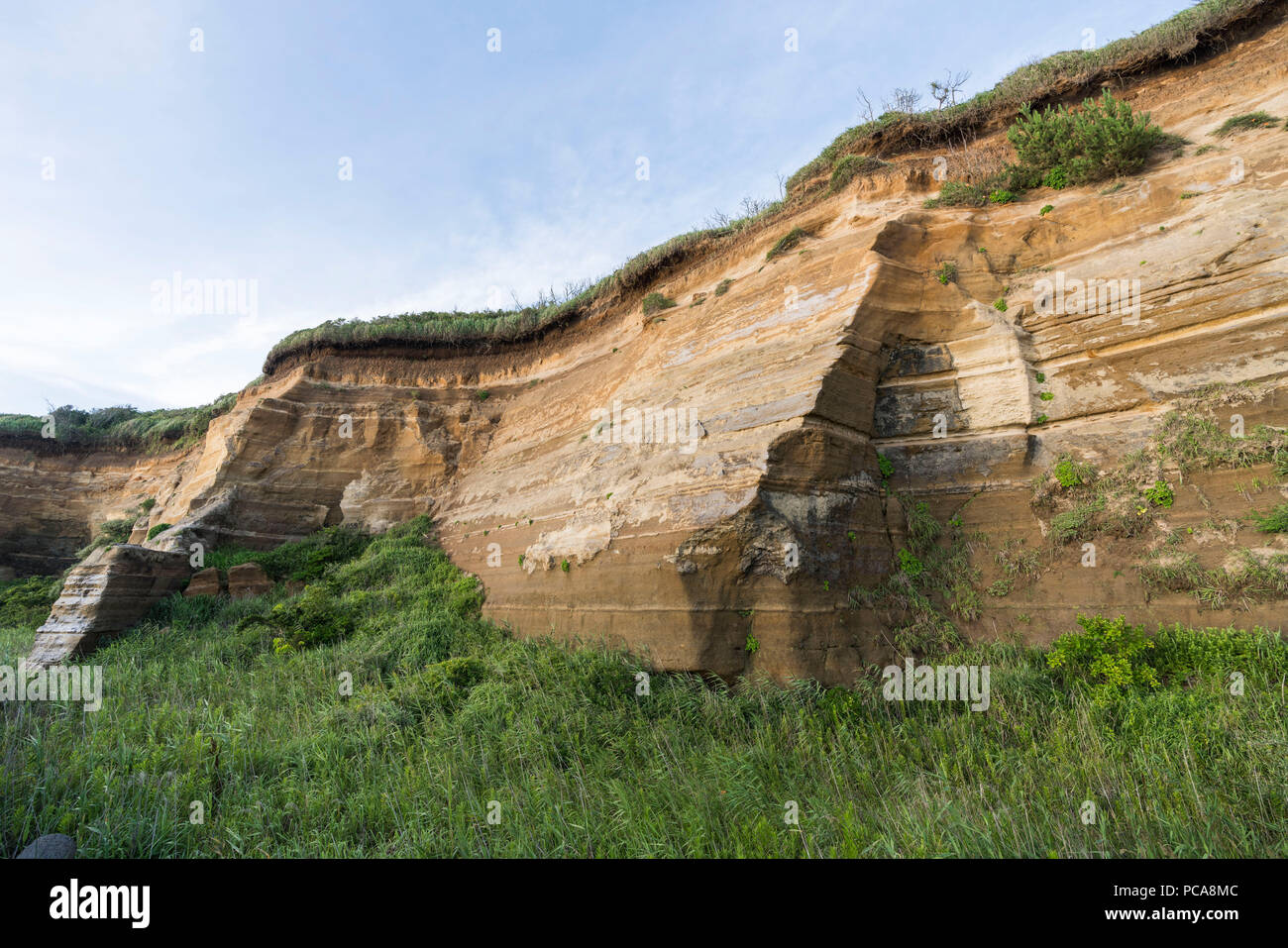 Stratum at Byobugaura,Choshi Marina beach,Choshi City,Chiba Prefecture ...