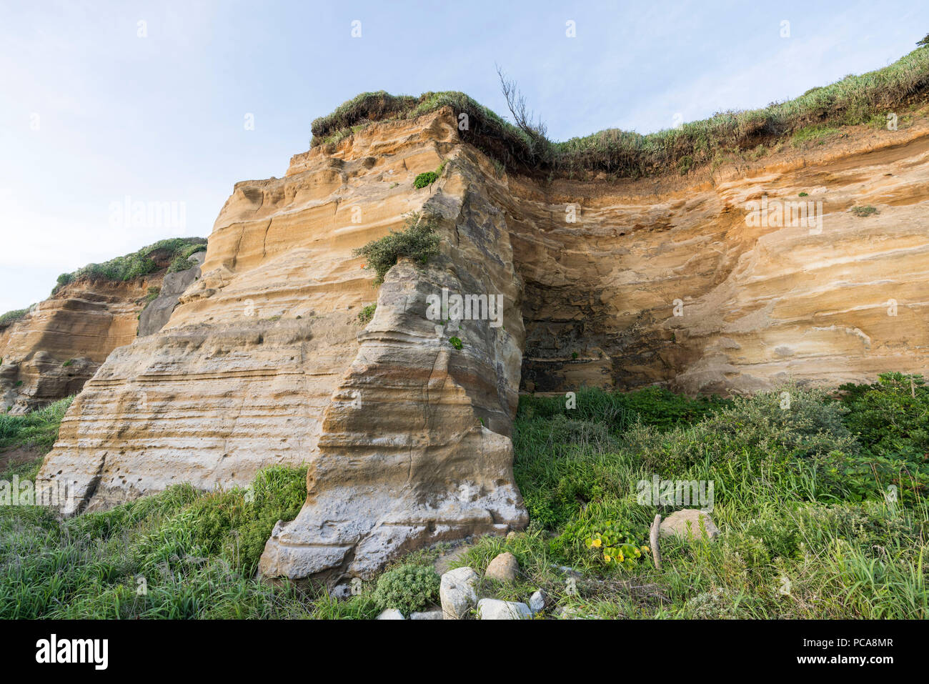 Stratum at Byobugaura,Choshi Marina beach,Choshi City,Chiba Prefecture ...