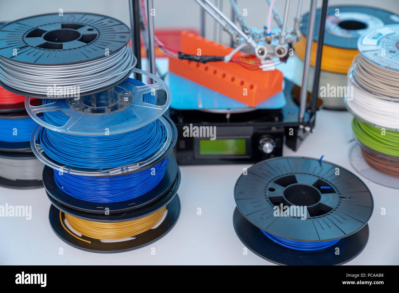 color plastic PLA and ABS filament for printing on a 3D printer Stock ...