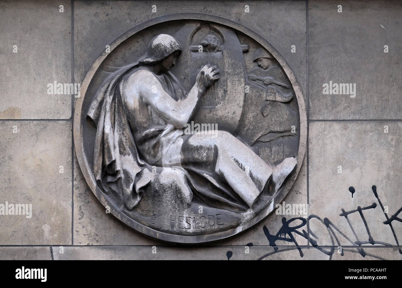 Hesiod was a Greek poet generally thought by scholars. Stone relief at ...