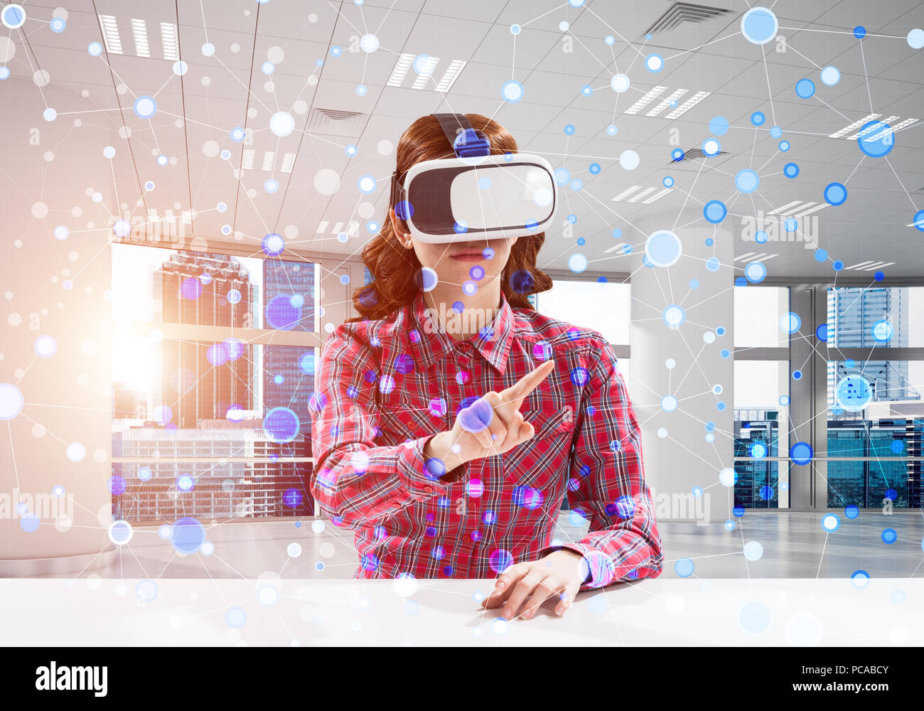 Virtual reality experience Stock Photo - Alamy