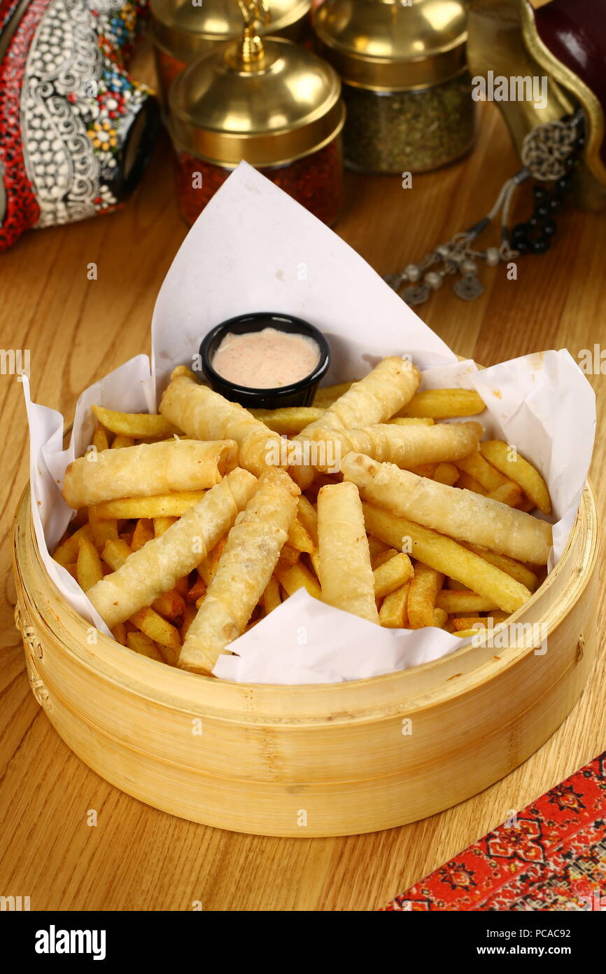 Deep Fried Turkish Cigar Shaped Rolls - Sigara Boregi Stock Photo - Alamy