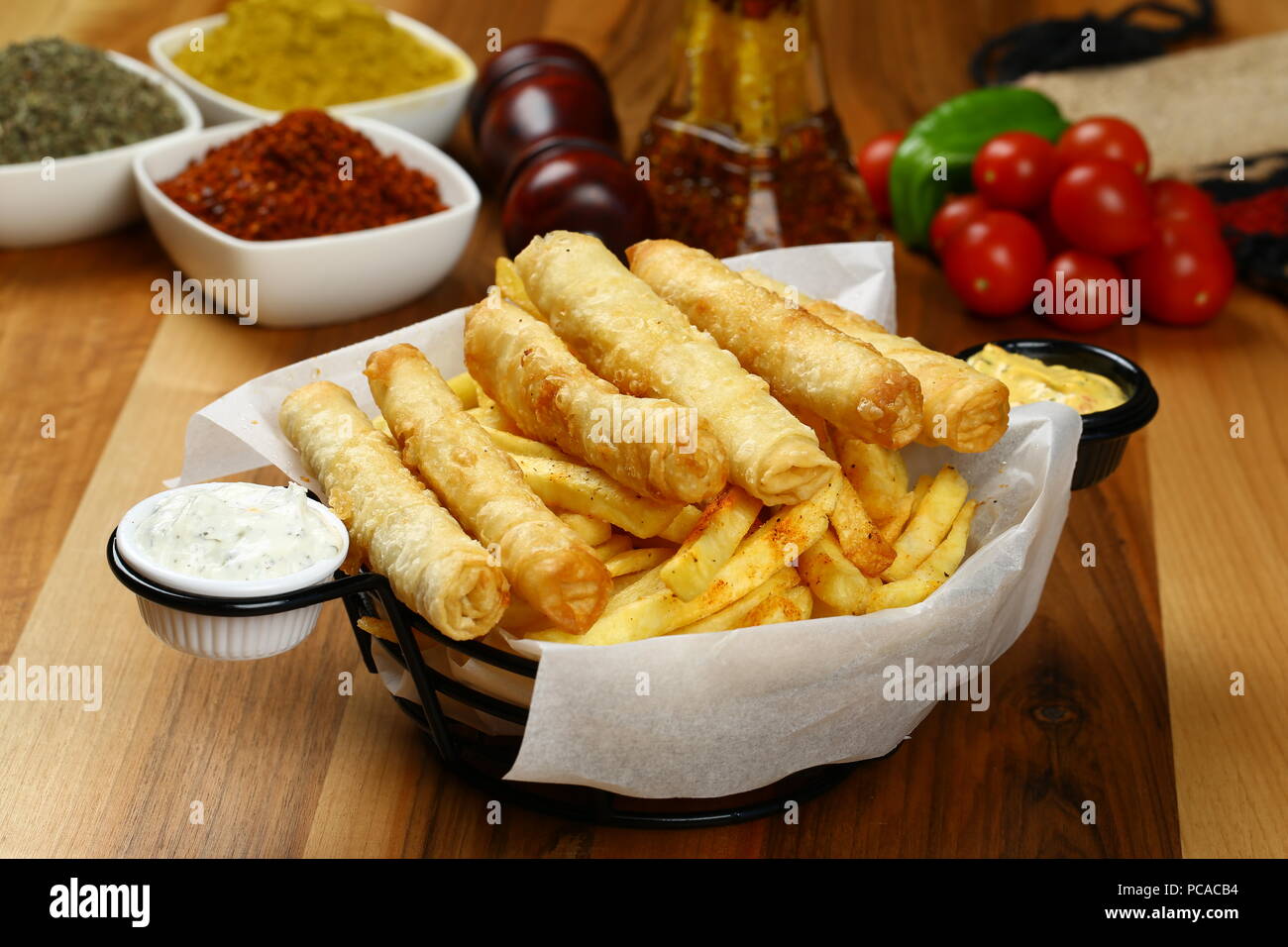 Deep Fried Turkish Cigar Shaped Rolls - Sigara Boregi Stock Photo - Alamy