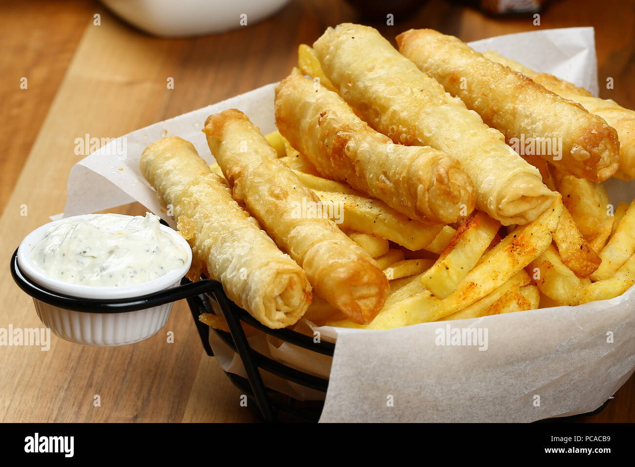 Deep Fried Turkish Cigar Shaped Rolls - Sigara Boregi Stock Photo - Alamy