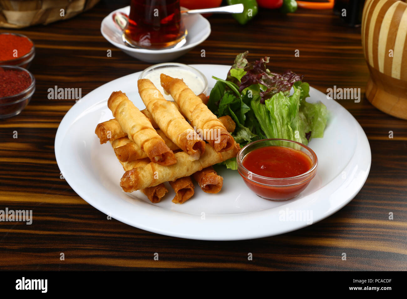 Deep Fried Turkish Cigar Shaped Rolls - Sigara Boregi Stock Photo - Alamy