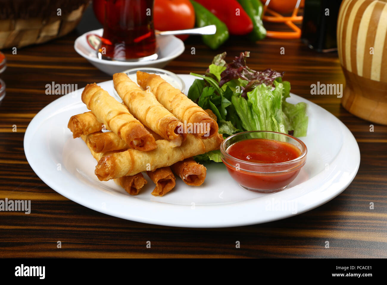 Deep Fried Turkish Cigar Shaped Rolls - Sigara Boregi Stock Photo - Alamy