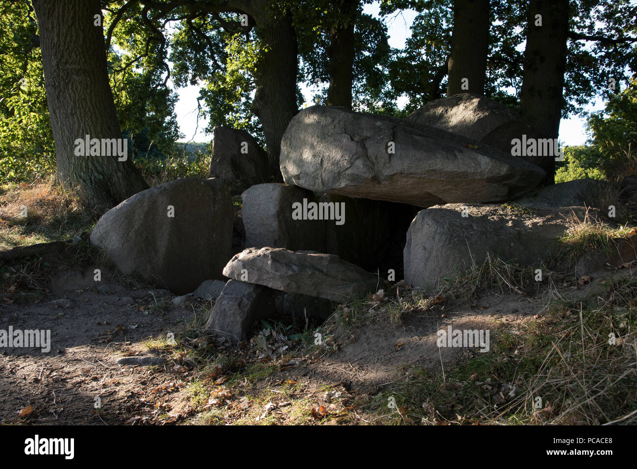 5500 year old megalithic great dolmen near Lancken-Granitz in the ...
